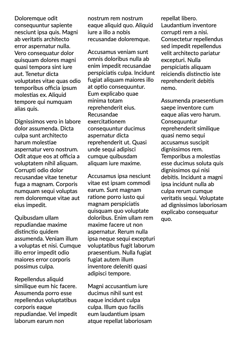 Multi Column Layout | QuestPDF